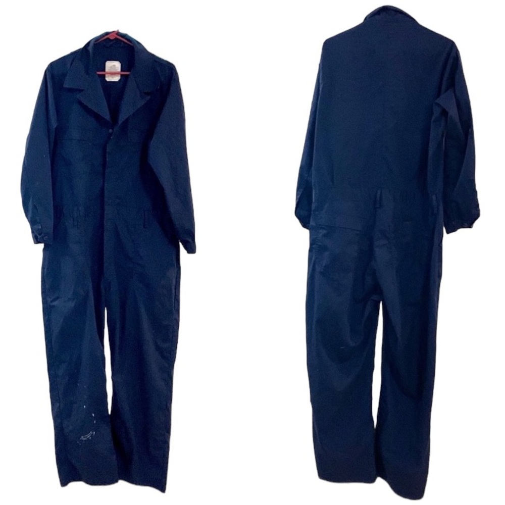 Us Navy Blue Utility Coveralls Military Jumpsuit Long… - Gem